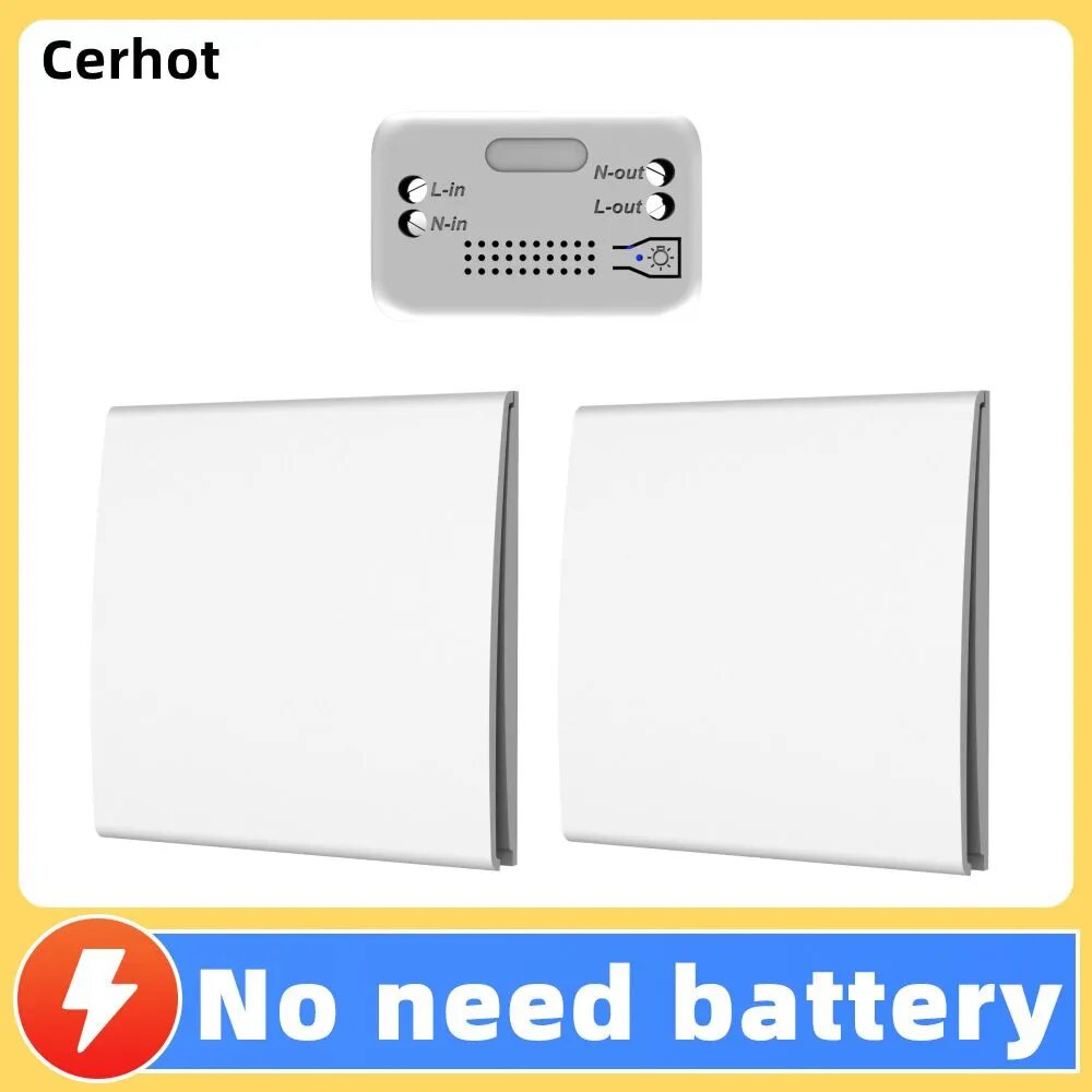 Выключатель с беспроводным самогенератором cerhot из abs, с защитой ip65, для внутреннего и наружного использования