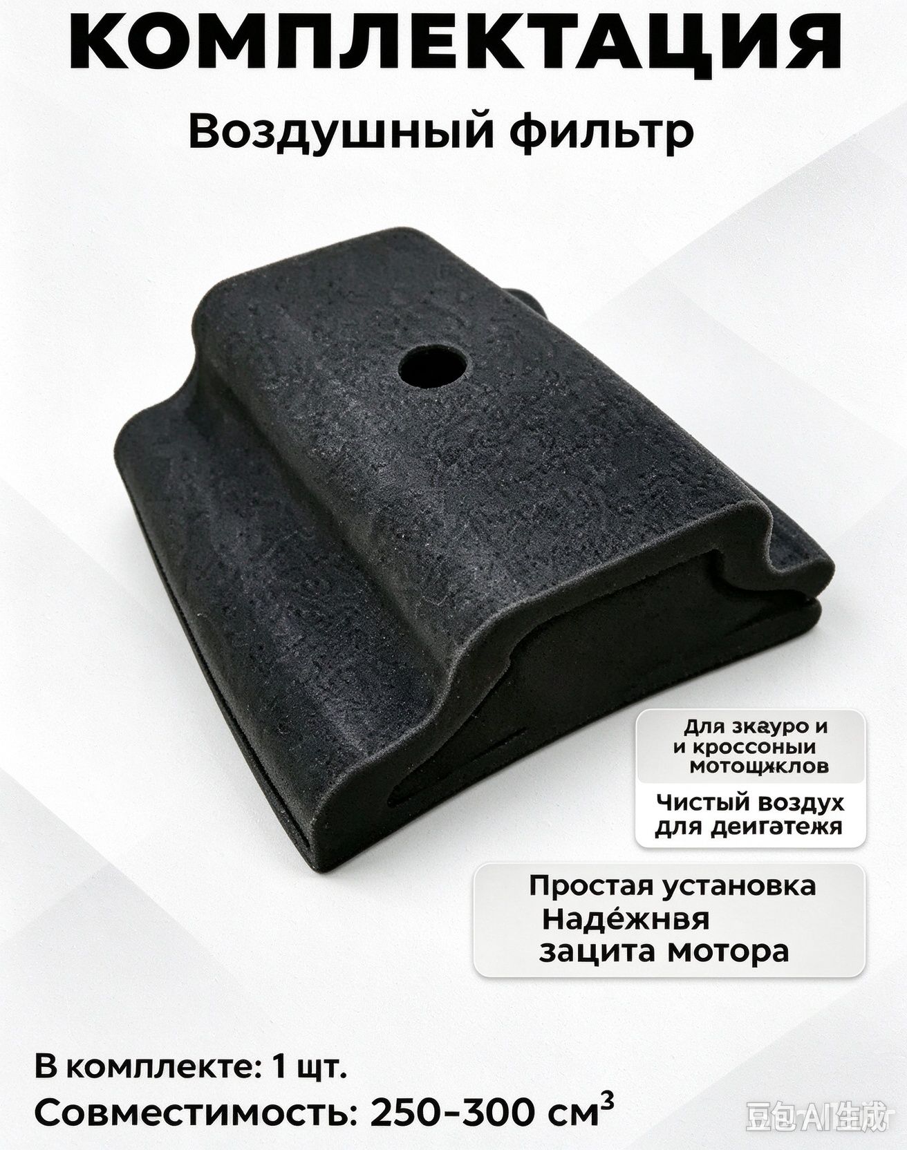 Фильтр воздушный для мотоциклов эндуро и кроссовых, 250 300 см