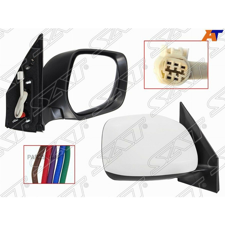 Зеркало TOYOTA LAND CRUISER 200 07-12 RH регул-ка, складное, 5 контактов_(STTY929401 SAT) от официального дистрибьютора, SAT, артикул STTY929401