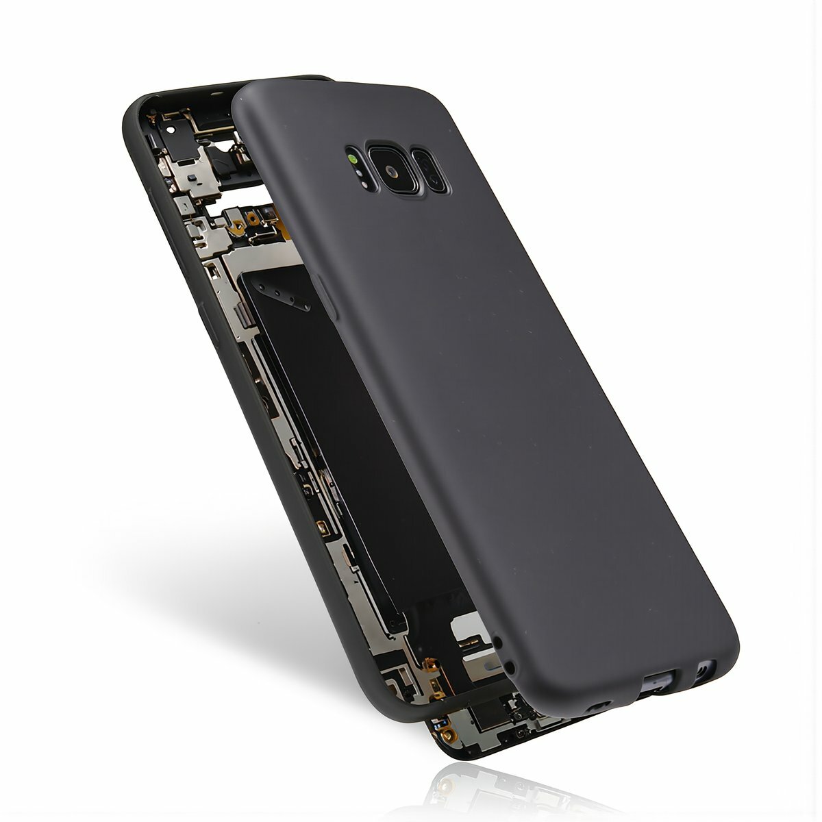 Мягкий матовый TPU чехол темно-синего оттенка для смартфона Samsung Galaxy J3 2016 J310 полная обложка противоцарапин антискользящий, S8