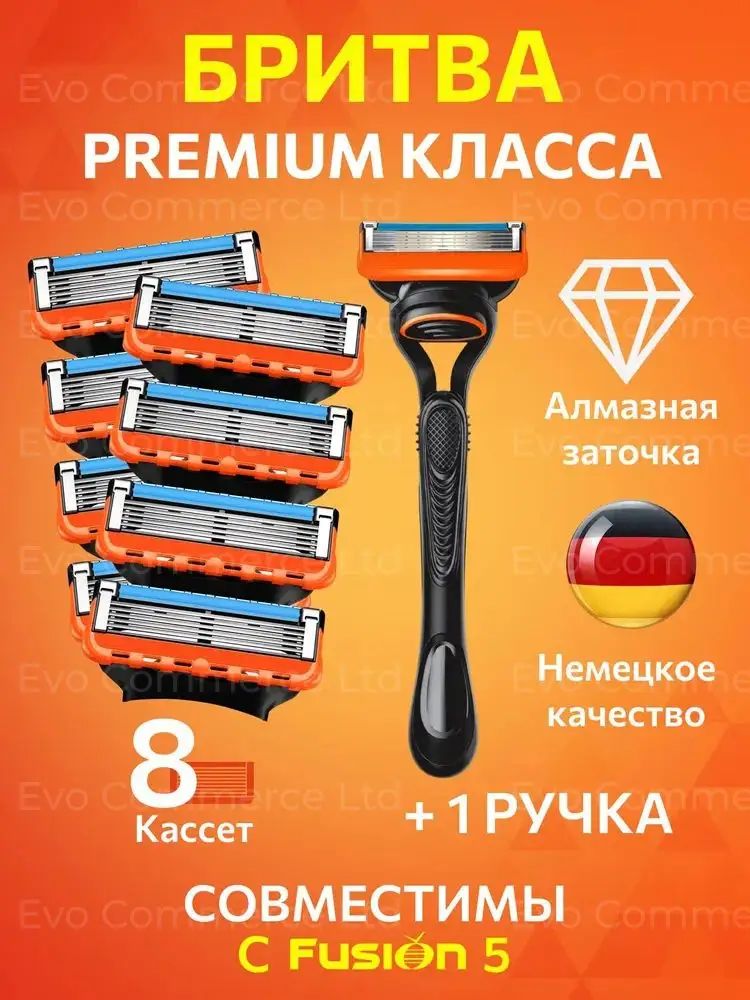 Набор: Мужской станок, 8 кассет