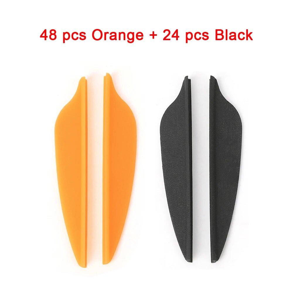 Резиновые оперения для стрел AMEYXGS, 72 шт, 1,75 дюйма, 10 цветов 48 Orange 24 Black