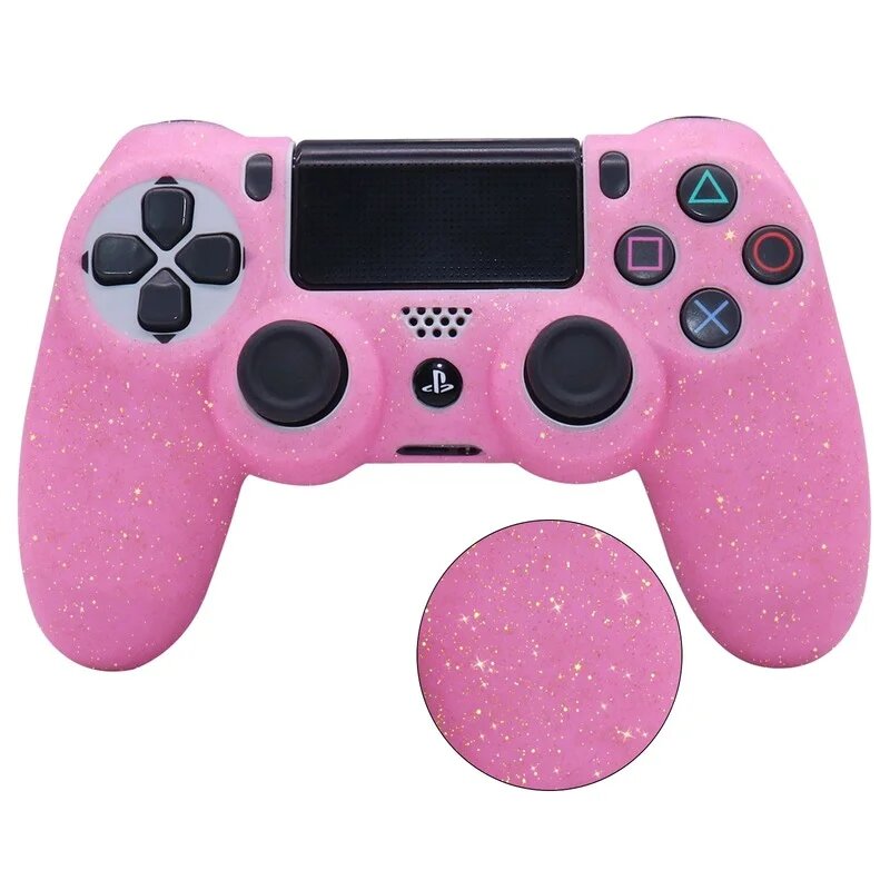 Розовый контроллер для PS4 с чехлом