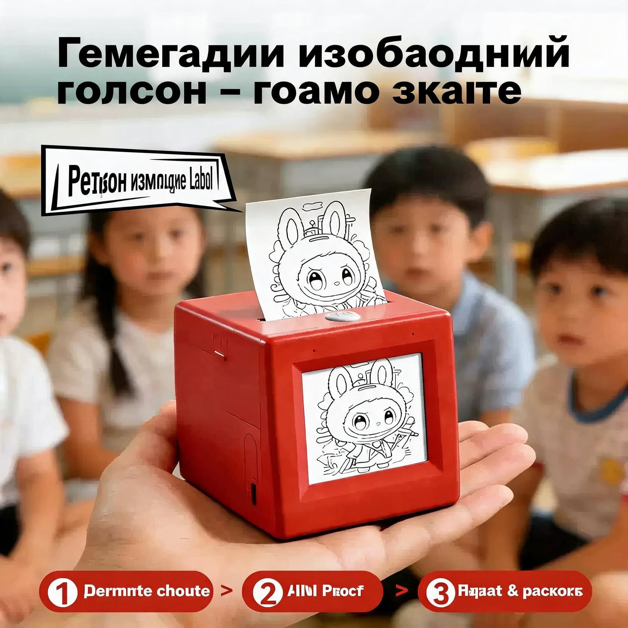 Детский мини - термочувствительный принтер без чернил портативный граффити машина для рисования