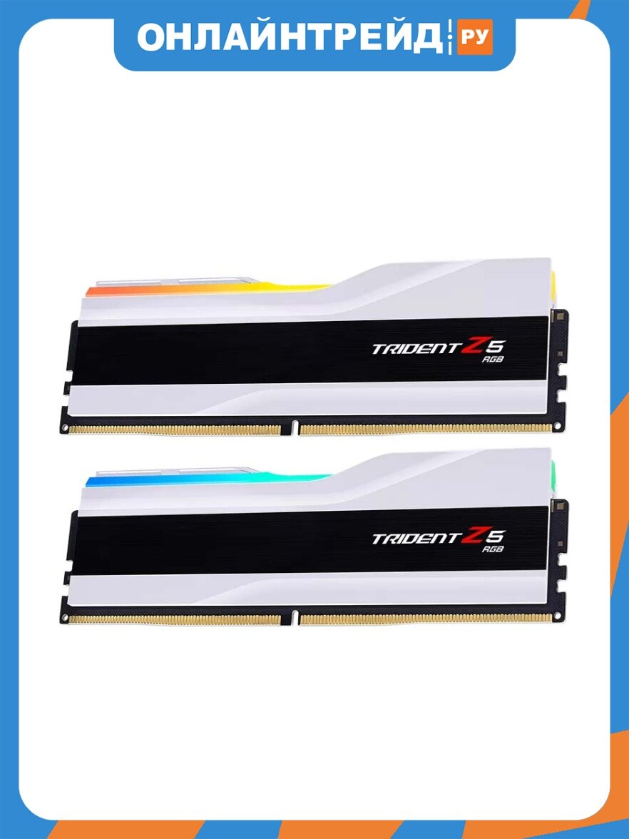 Оперативная память G.skill DDR5 Trident Z5 RGB 64GB (2x32GB) 6000MHz CL30 (30-40-40-96) 1.4V (F5-6000J3040G32GX2-TZ5RW) White