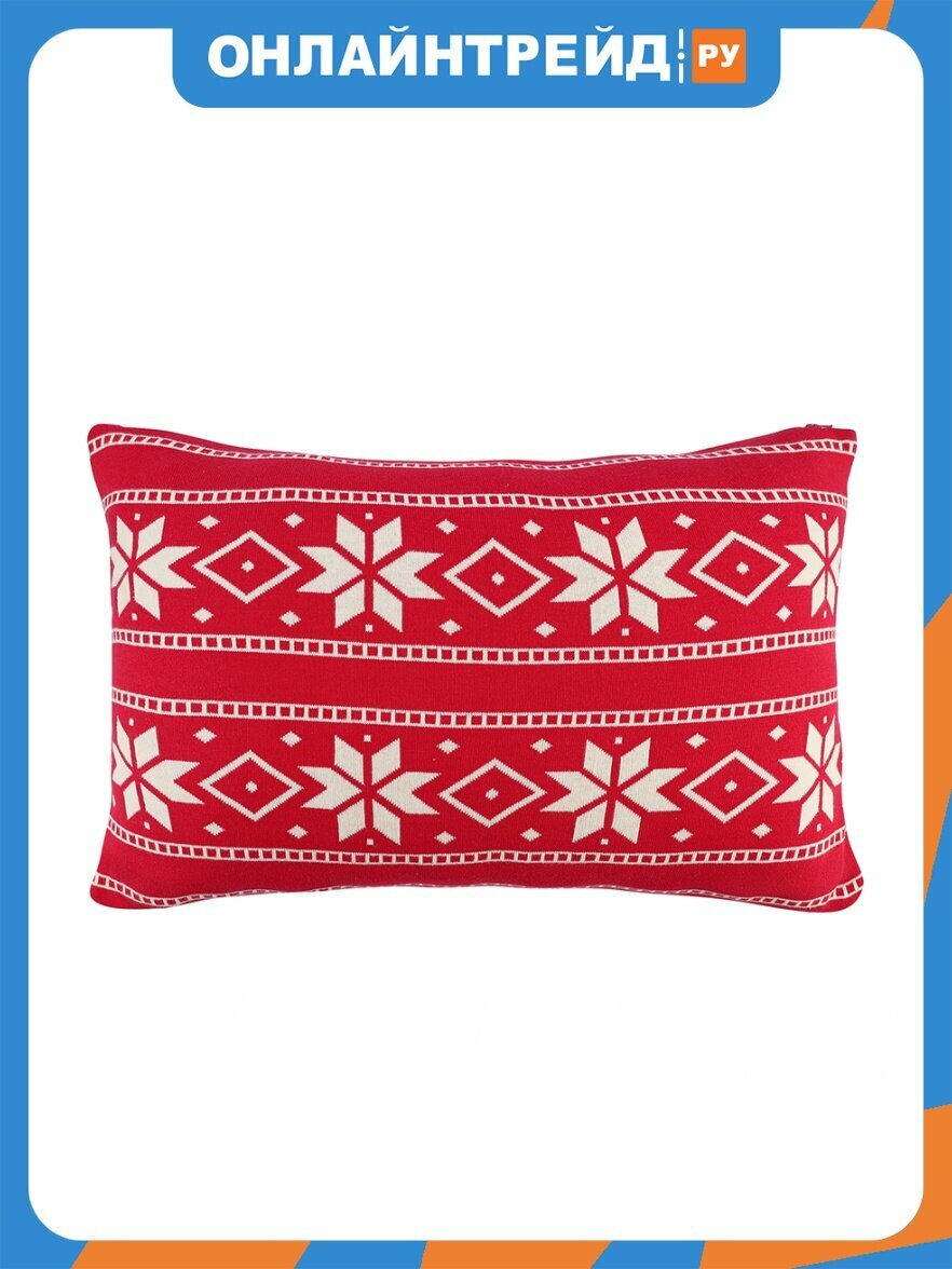 Подушка вязаная Tkano Frostwork New Year Essential, 40x60 см