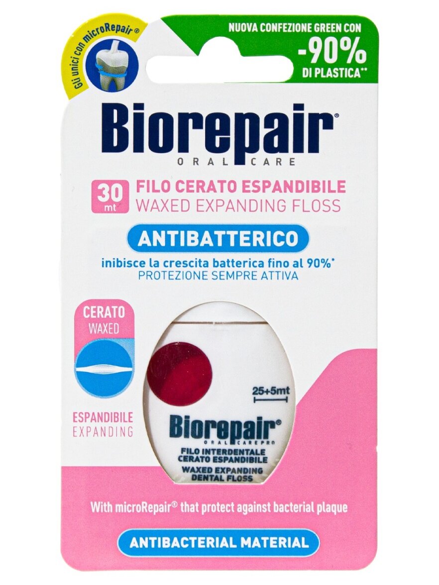 Зубная нить Biorepair Filo Cerato Espandibile Вощеная расширяющаяся, 30 м