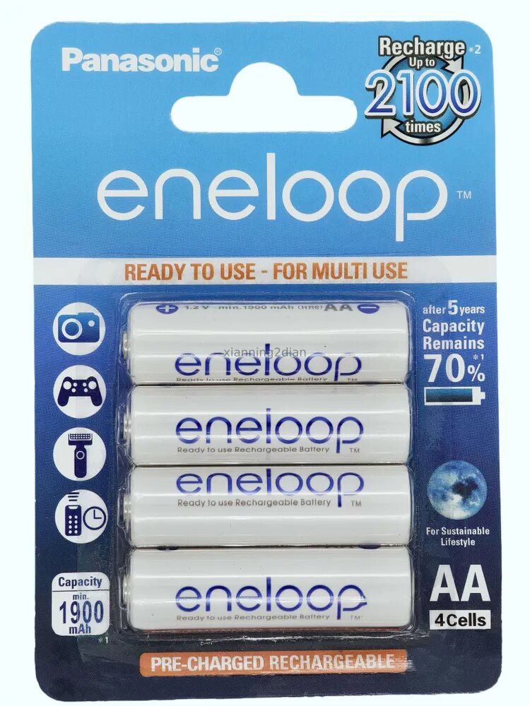 Аккумуляторные батарейки Panasonic Eneloop HR6 BK-3MCCE/4BE AA 1900mAh 4 шт AA/ пальчиковые аккумуляторы