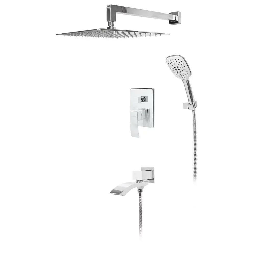 Душевая система Hansberge Cubito H6077W с термостатом цвет Белый Хром