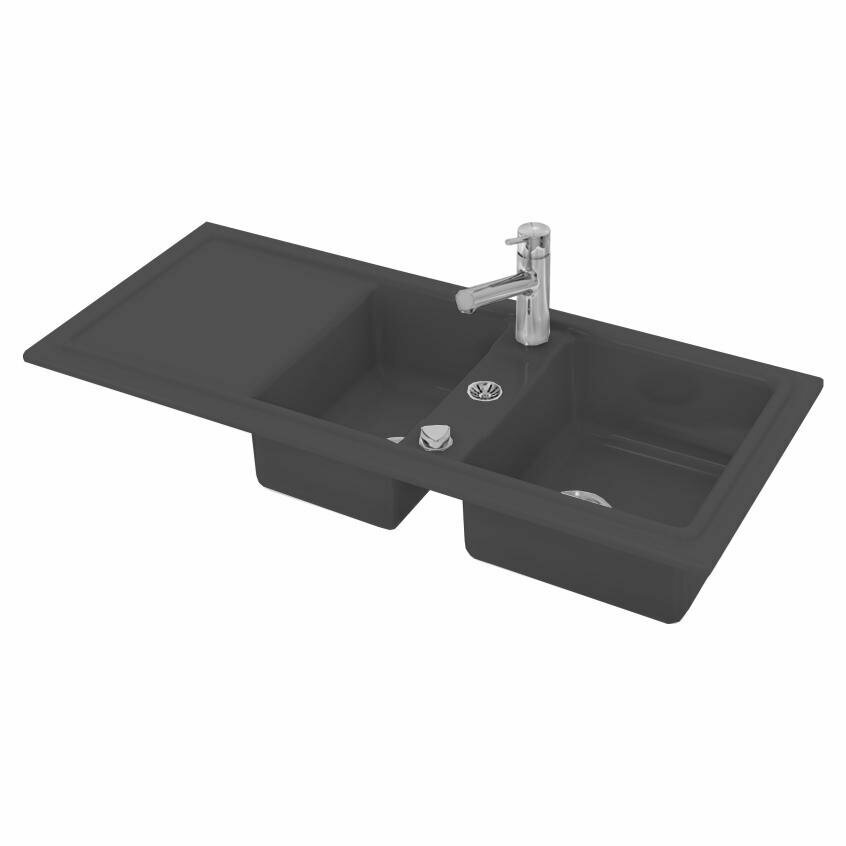 Кухонная мойка Duravit Cassia 116 7513110800 цвет Черный глянцевый