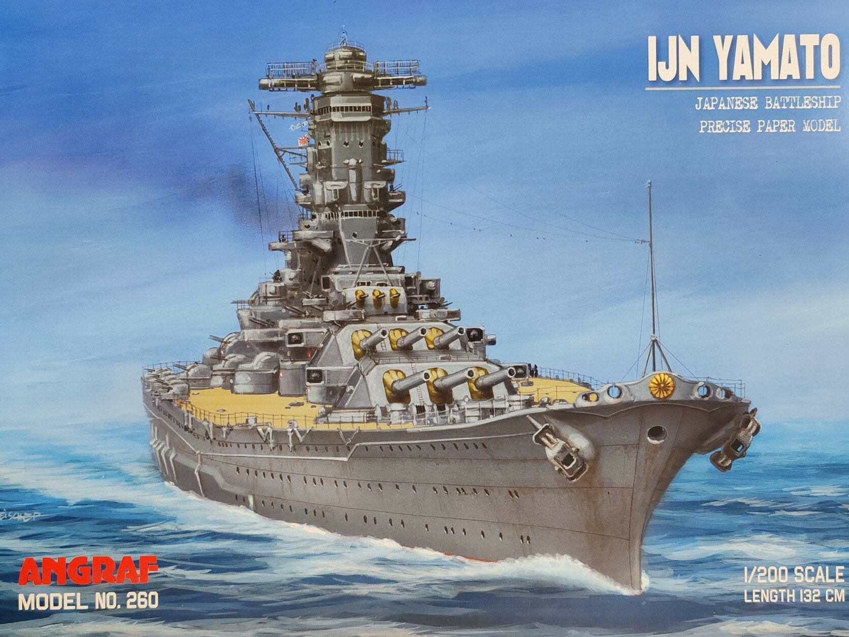 Сборная бумажная модель Линкор IJN Yamato - angraf №260 (журнал)