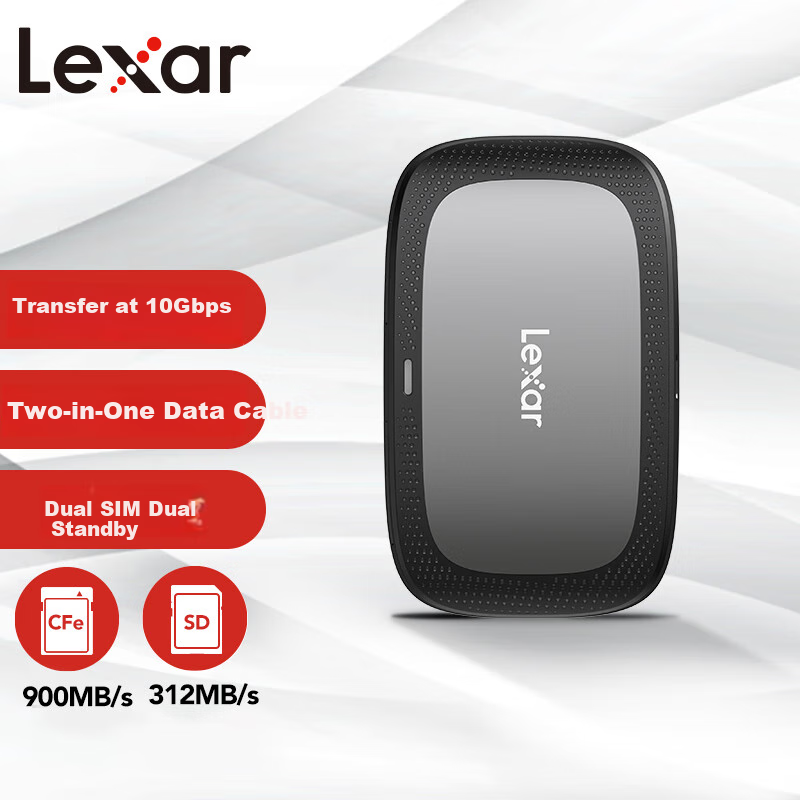 Lexar USB 3.2 высокоскоростной двойной карт-ридер для CFexpress и SD карт с металлическим корпусом и кабелем