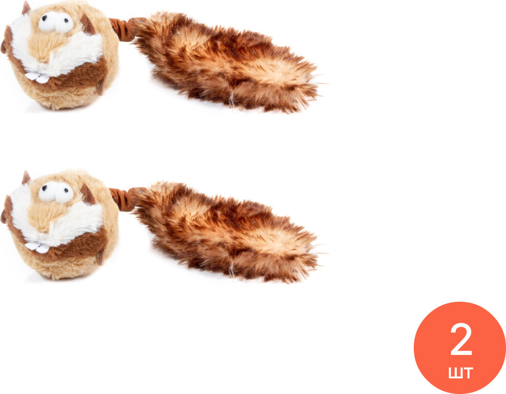 Игрушка для собак GiGwi / ГиГви CATCH & FETCH Барсук с мячом и пищалками, мягкая, 26см / зоотовары для животных (комплект из 2 шт)