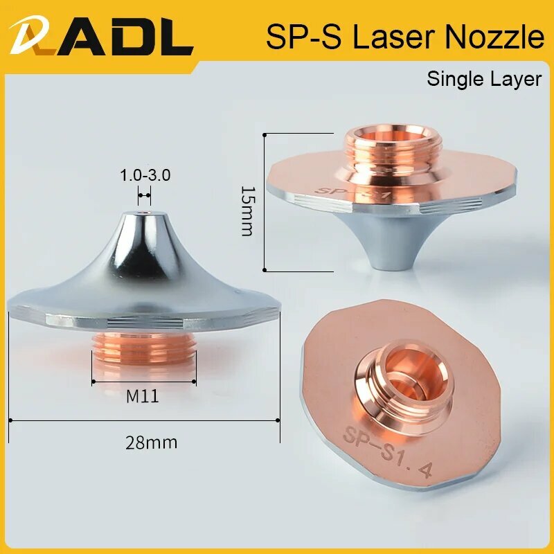 Лазерное сопло SP-S Single Chrome, D28, M11, 3.0mm