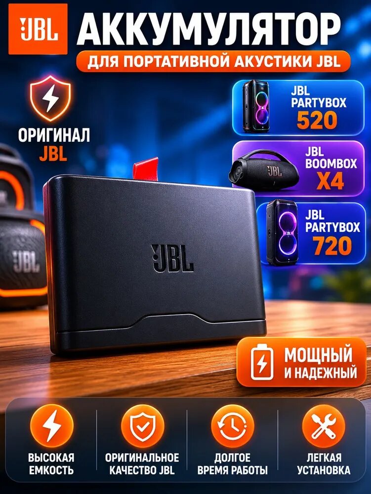 2 шт. Аккумулятор 21.6В 4854мАч для JBL Partybox 520/720, Boombo X4