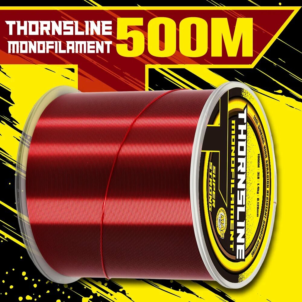 Thornsline нейлоновая леска для карпа Красный, 0.235MM-8.6LB-3.9KG, 500m Big Red
