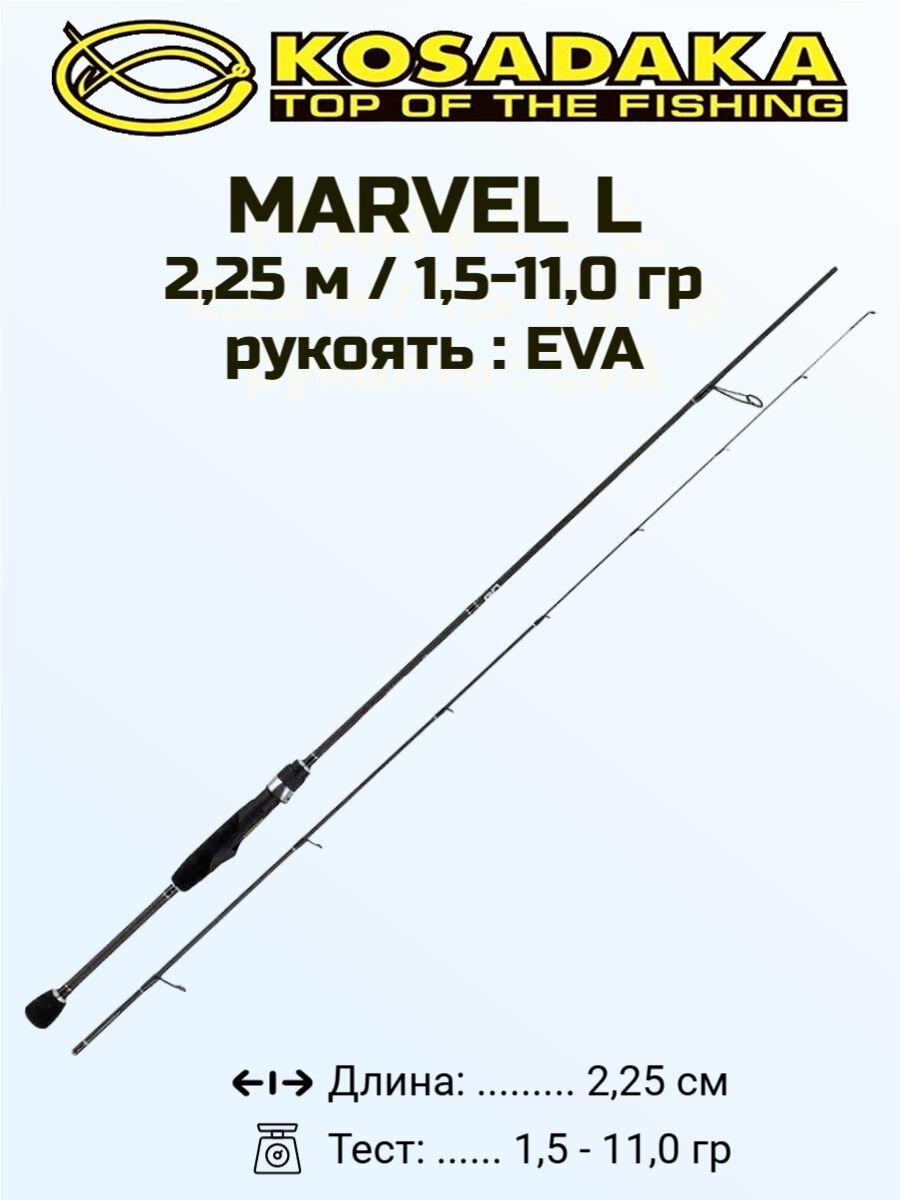 Спиннинг Kosadaka "MARVEL" 2,25м/1,5-11г (EVA)