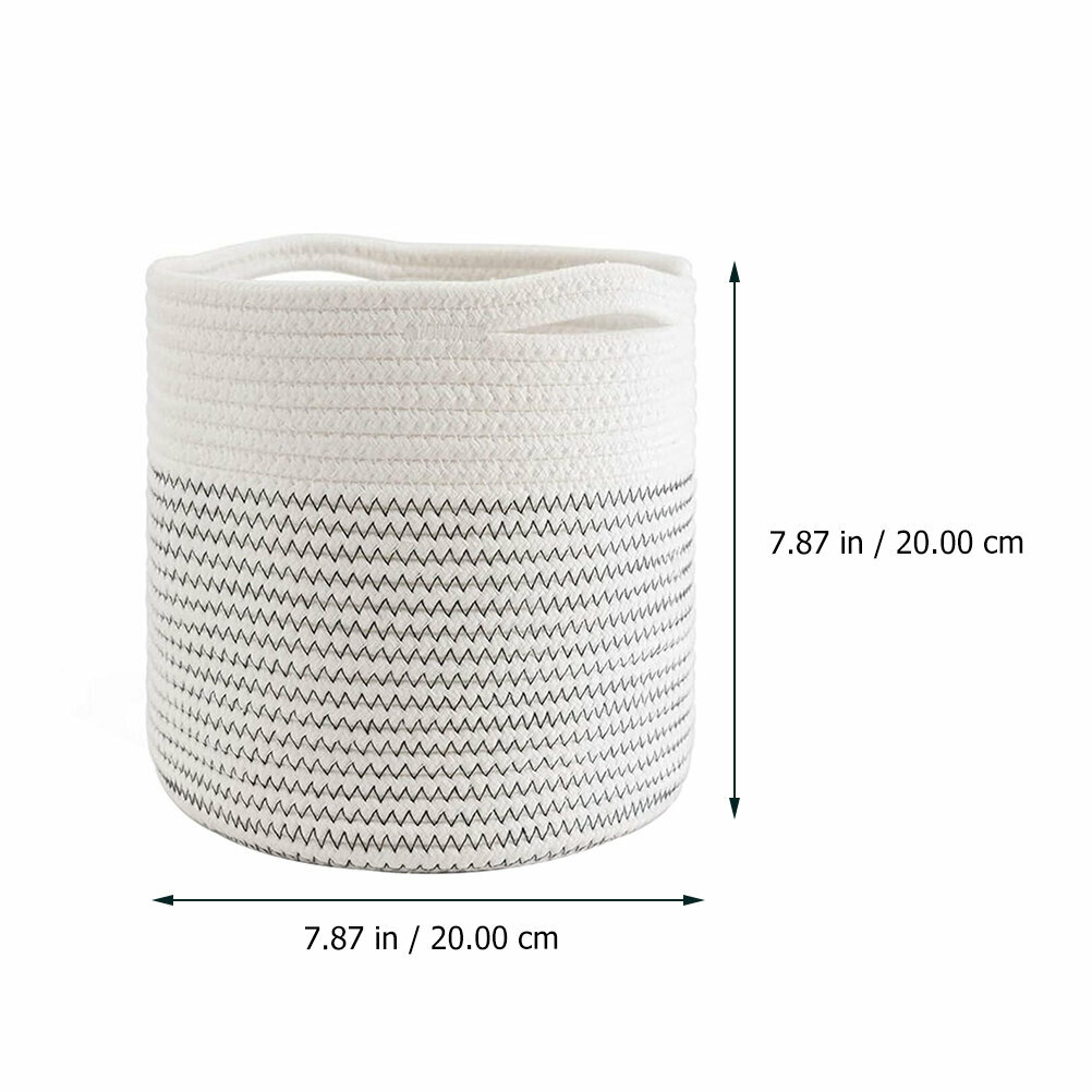 Корзина Для Хранения Из Хлопкового Шнура Белая 1 Шт 20x20 см