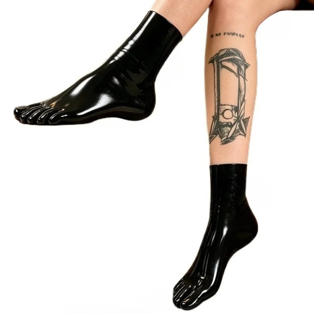 Латексные носки для футбола Черный, L, short black