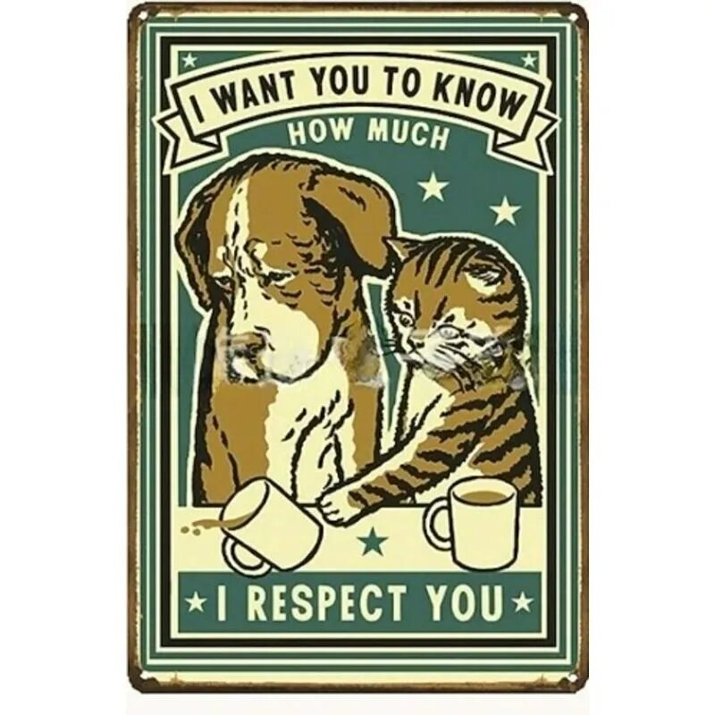 Коты, постер на стену, табличка металлическая