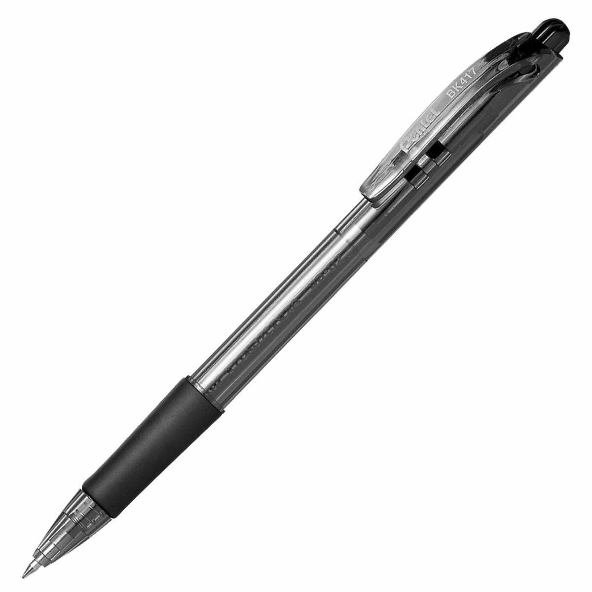 Ручка шариковая Pentel масляная автоматическая Fine Line, узел 0,7 мм, линия 0,27 мм, черная (BK417-AN)
