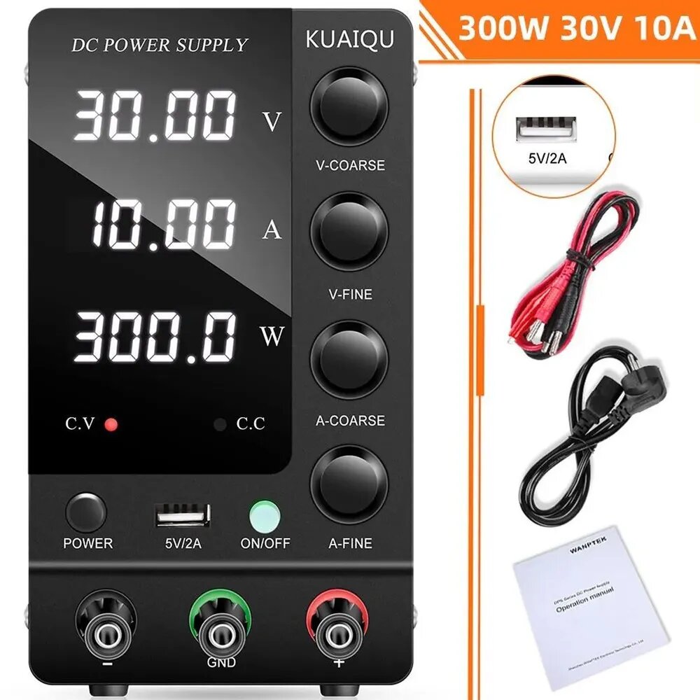 Лабораторный источник питания SPS-C3010, 30В 10А, регулируемый блок питания постоянного тока, импульсный настольный источник с регулировкой напряжения и тока