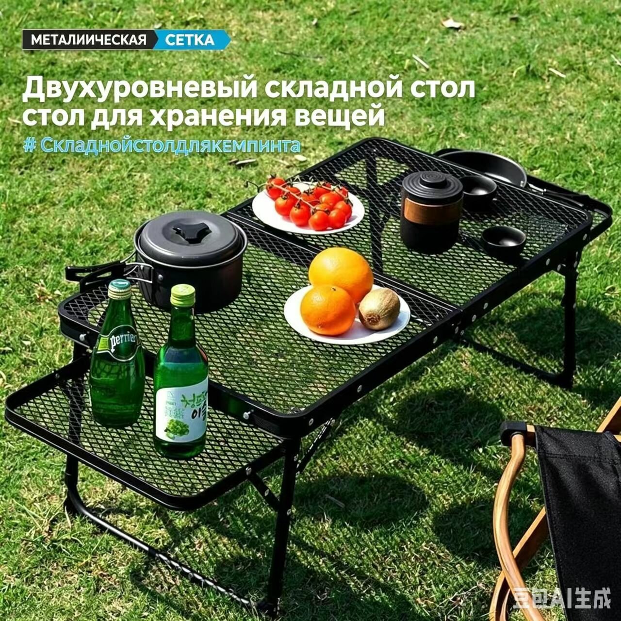Уличный складной стол для кемпинга, подъемная конструкция, производство металла, 70*40*35 см