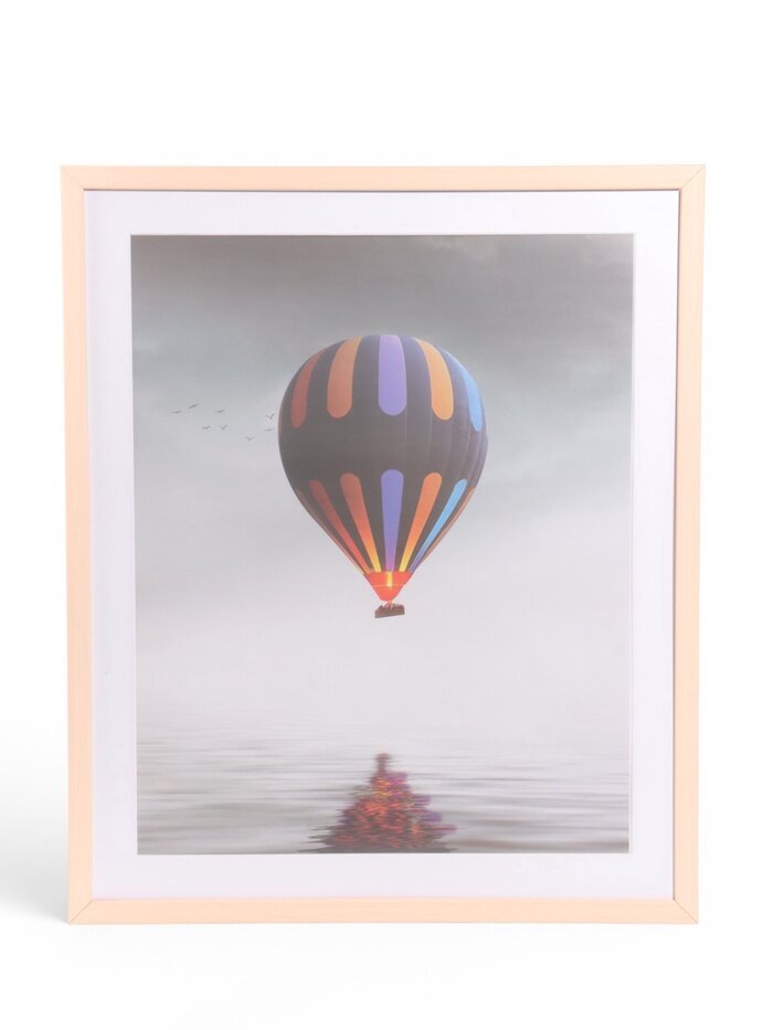 Фоторамка ПВХ на 1 фото Ellis 40×50 см, с паспарту, натуральный (пластиковый экран)