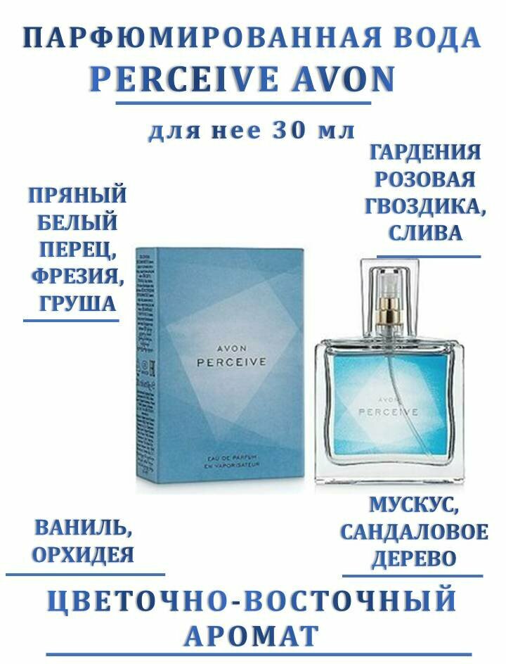 Женская парфюмерная вода Perceive Avon для нее 30 мл цветочный аромат