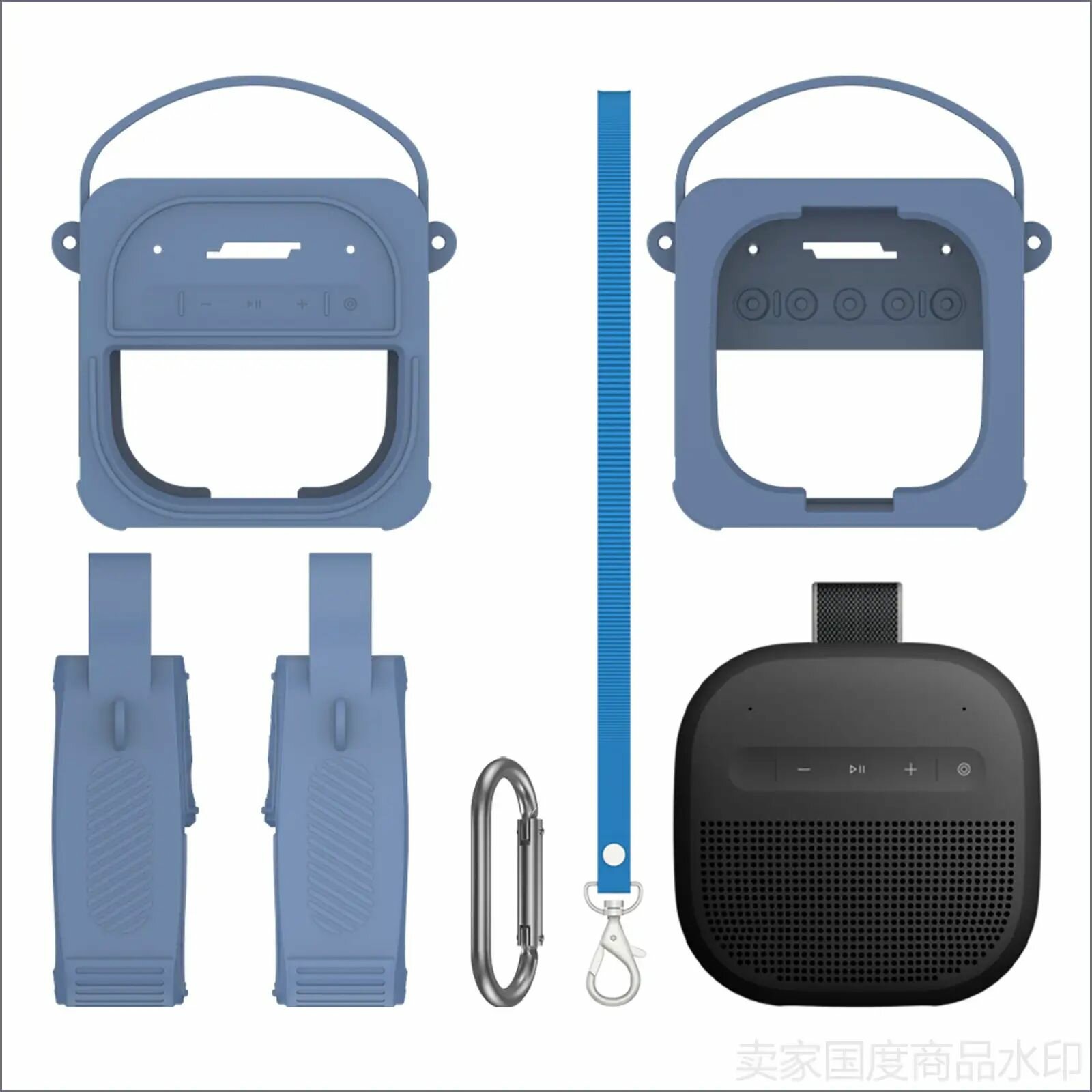 Чехол силиконовый для Bluetooth-колонки Bose SoundLink Micro 2, с креплением и регулируемым ремешком