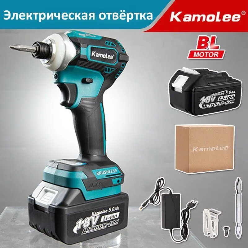 Kamolee Дрель-шуруповерт, 18 В, 588 Нм, 1 АКБ