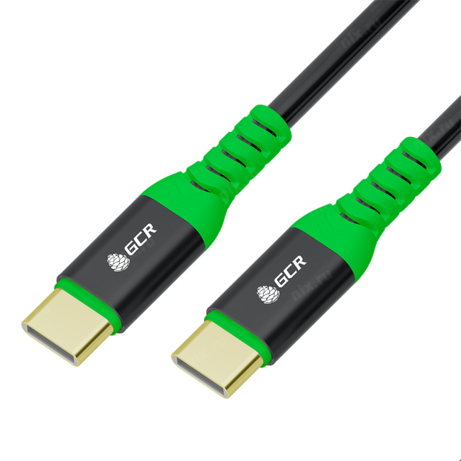 GCR-56371 GCR GCR PRO Кабель PREMIUM 2.0m TypeC / TypeC PD 60W, медь, быстрая зарядка для iPhone 15/16/17, силикон, че