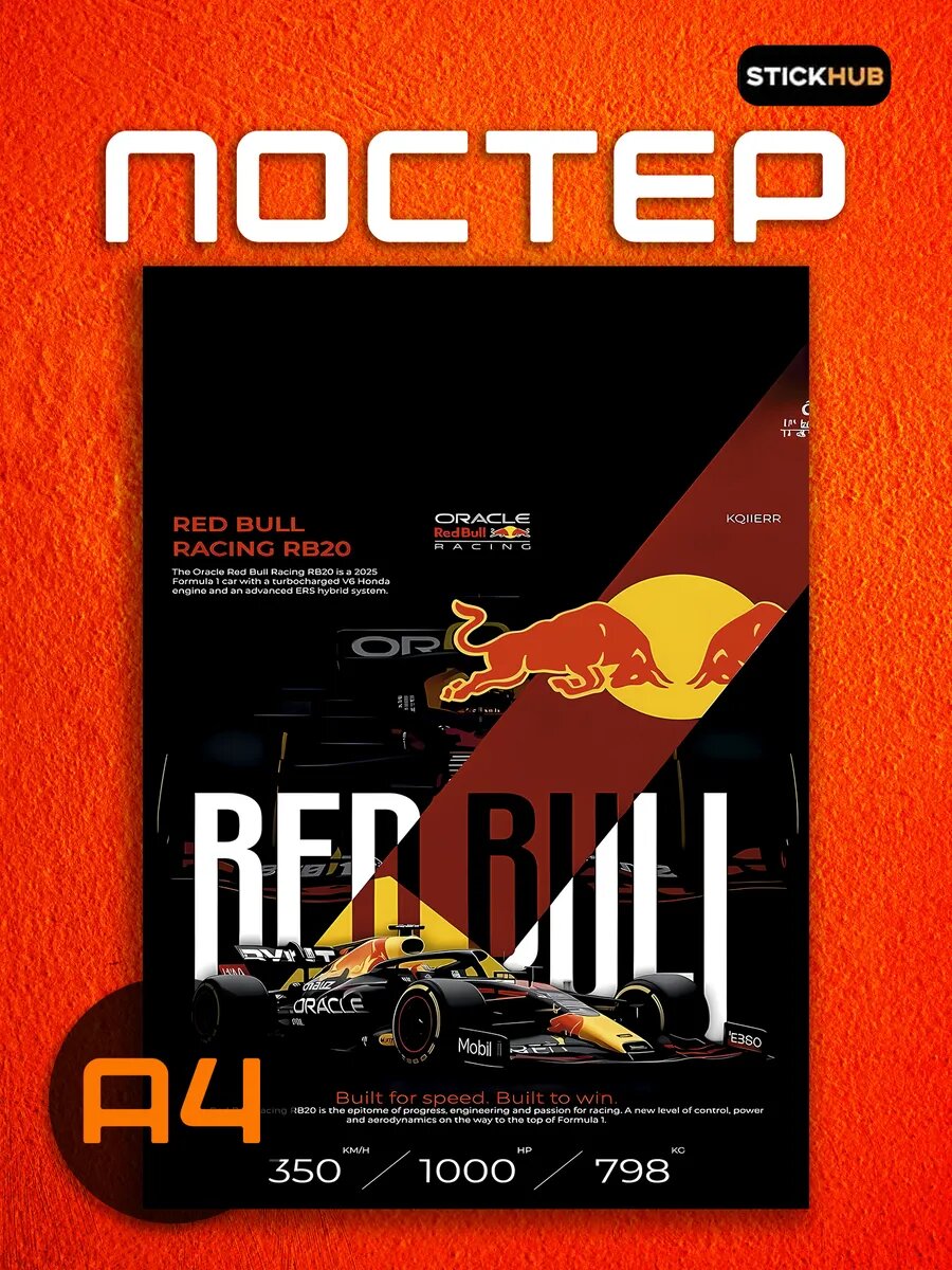 Постер на стену Red Bull Racing RB20: Инженерия скорости