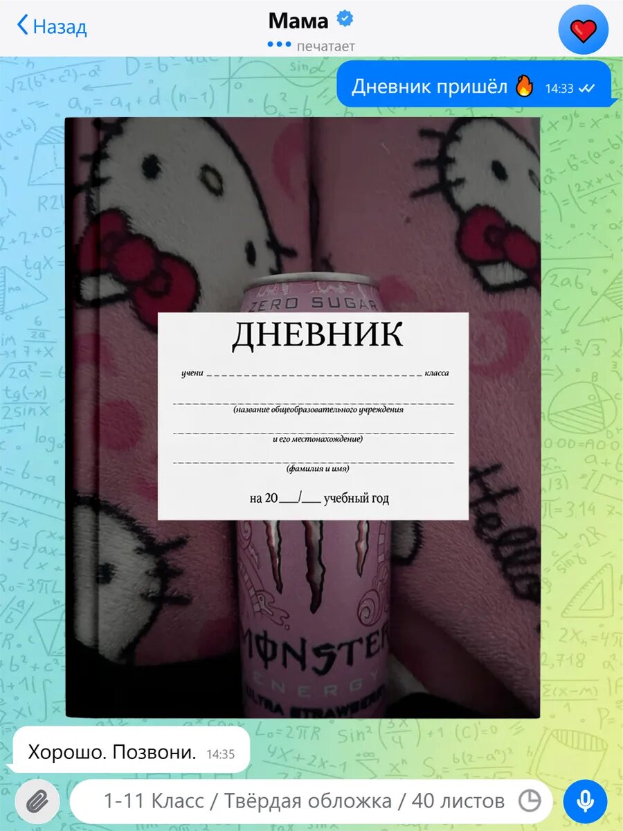 Школьный дневник с принтом Куроми