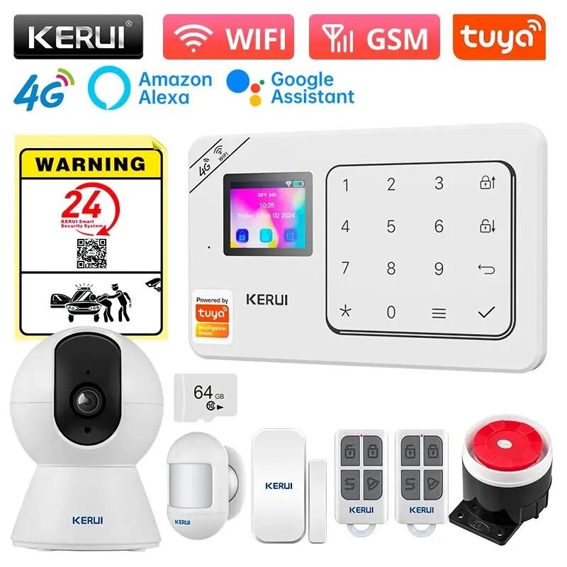 KERUI Охранная сигнализация 4G/WiFi W184 Беспроводная защита от взлома для дома