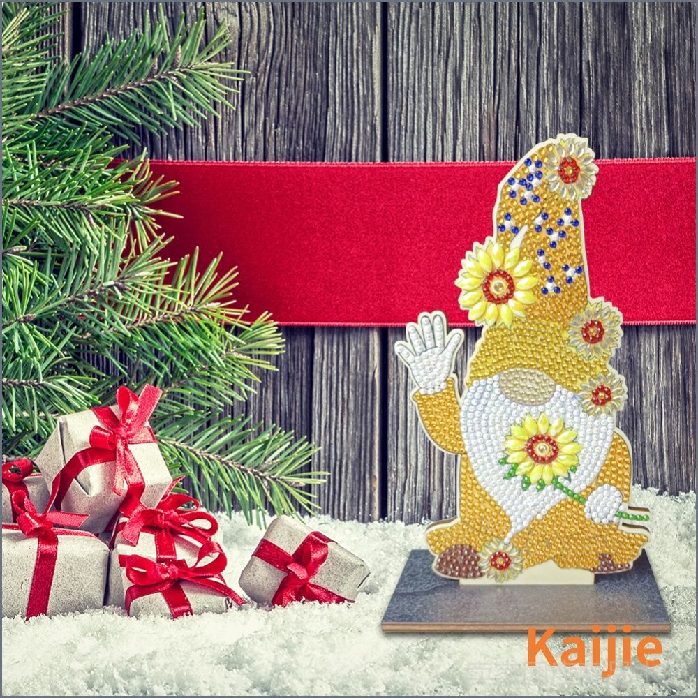 Milochic Сувенирная Зелёный гном с красным колпаком, высота 1 см, длина 30 см