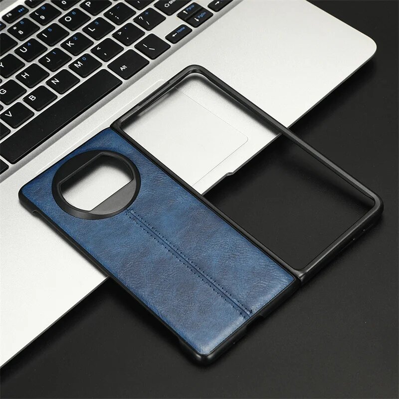Синий чехол для Huawei Mate X3 из искусственной кожи