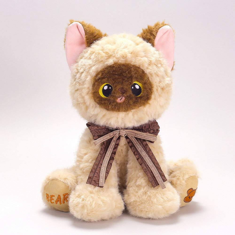 Мягкая игрушка кот серый для детей фирма siamese длина 33 см, супер мягкий материал подарок на день рождения ребенка