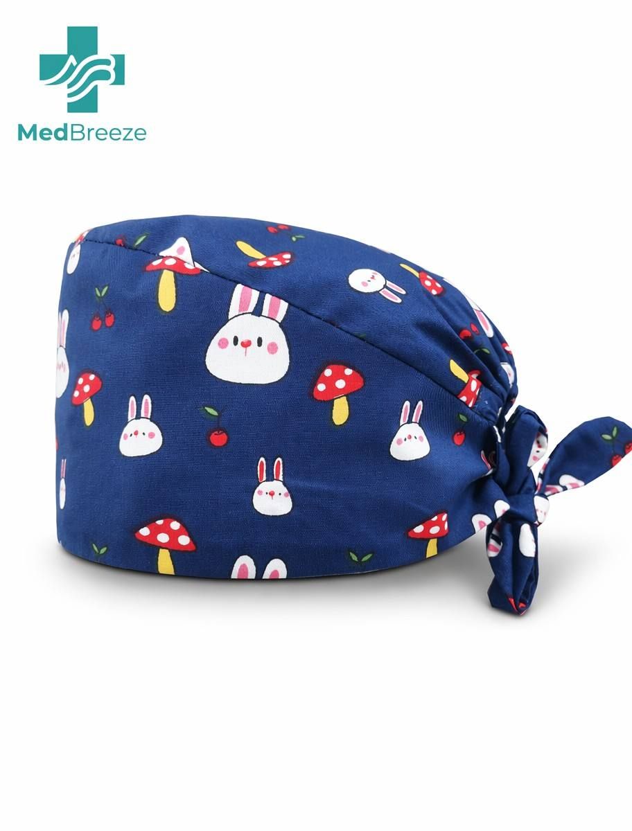 Медицинский колпак MedBreeze с принтом, шапочка медицинская женская и мужская 100% хлопок