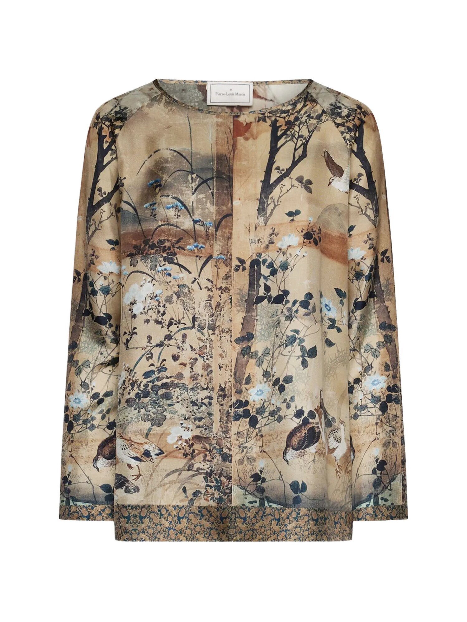 Блуза Aloe forest-motif silk blouse