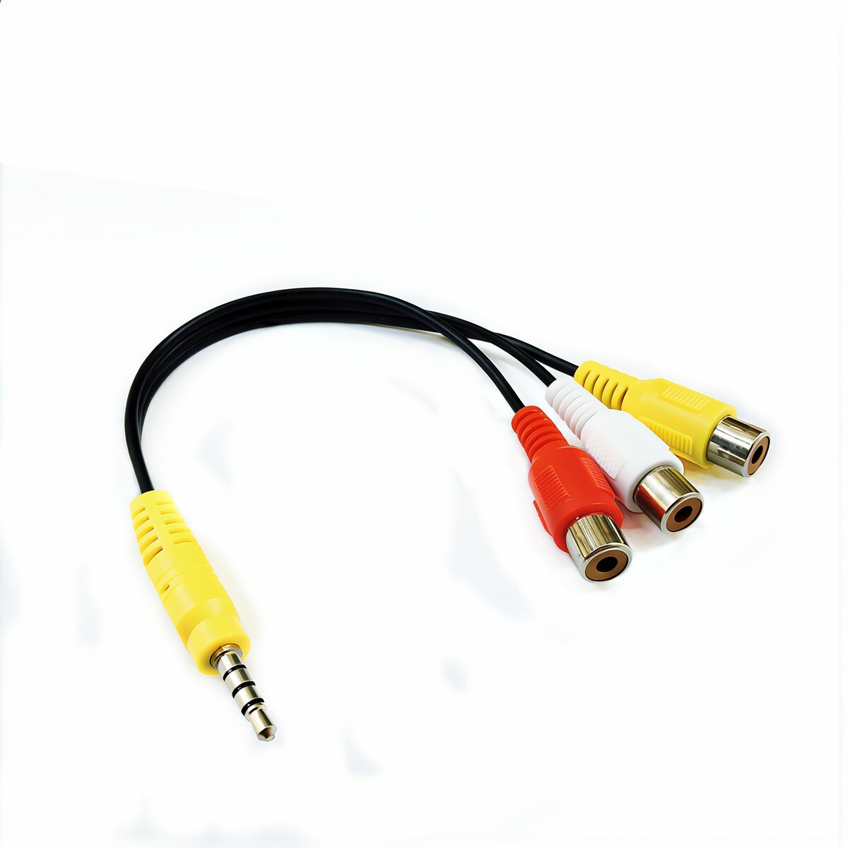 Кабель 3.5 мм на 3 RCA 22 см экранированный от помех переходник аудио видео провод AV разветвитель для стабильной передачи сигнала без искажений