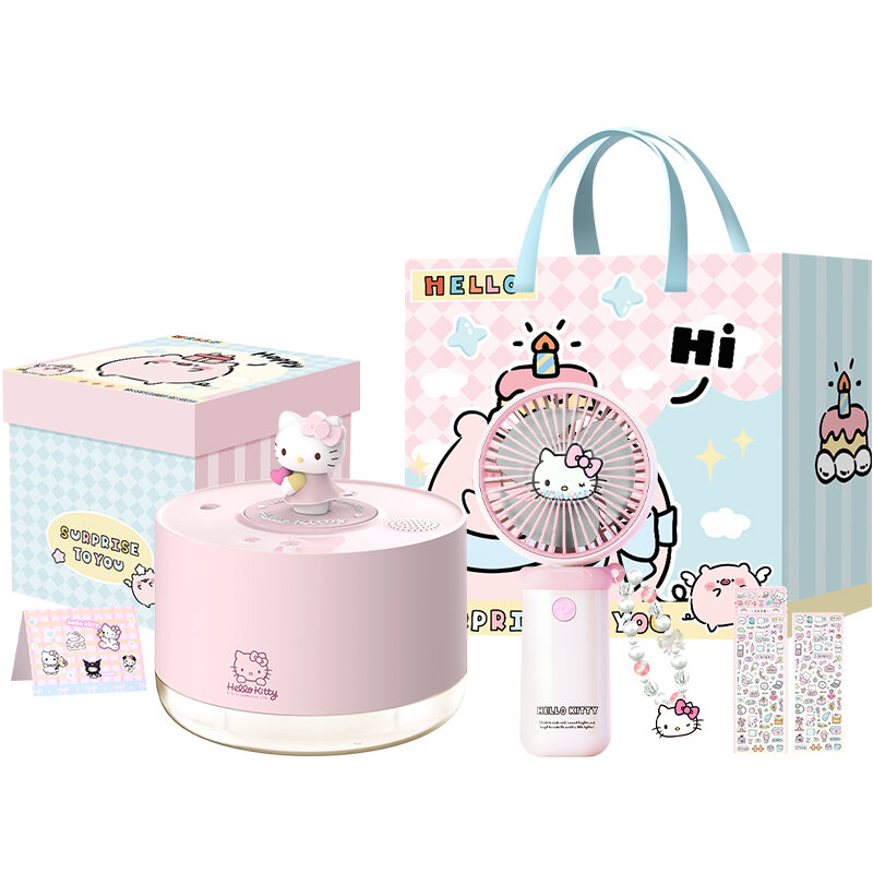 Увлажнитель воздуха Sanrio Hello Kitty Pink, J03-B Pink[KT Humidifier+Hand Warmer Pat Light]Cake Piggy Box