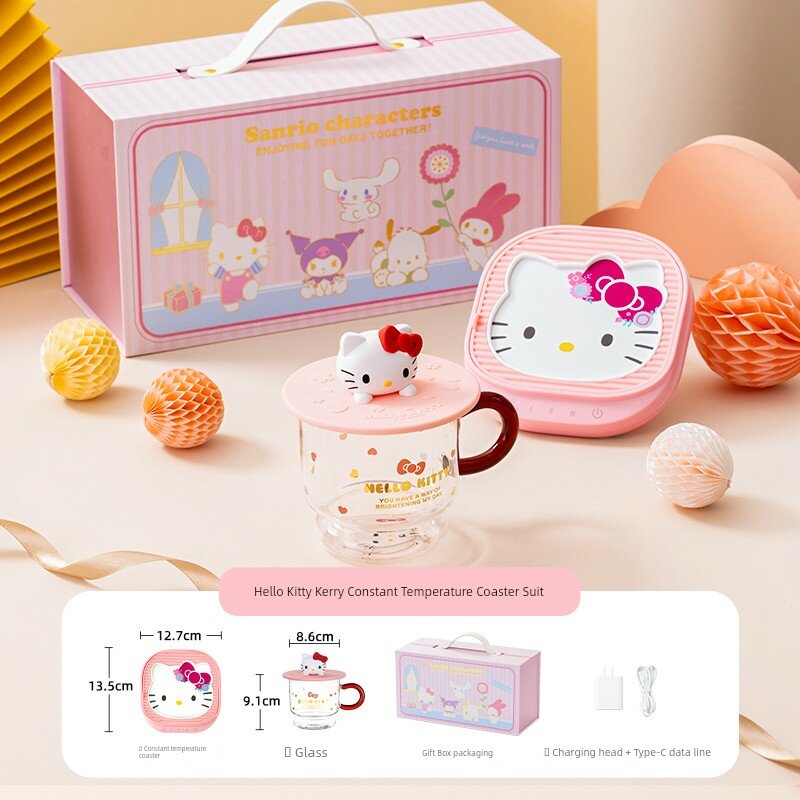 Hello Kitty 3-скоростной регулируемый термостатический подставки для чашки - 13.5x12.7x2.7 см
