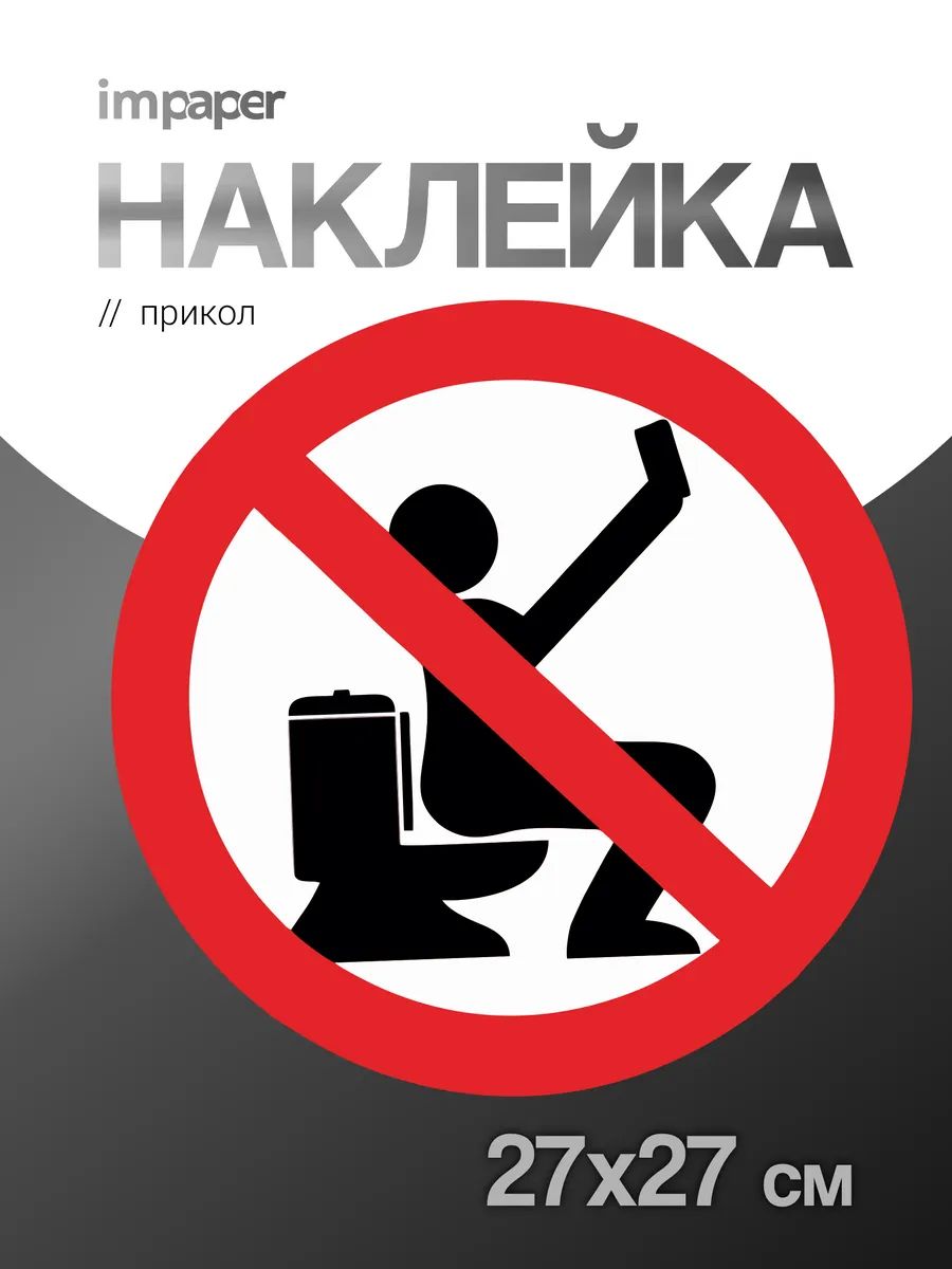 Наклейка на стену прикол WC интерьерная большая