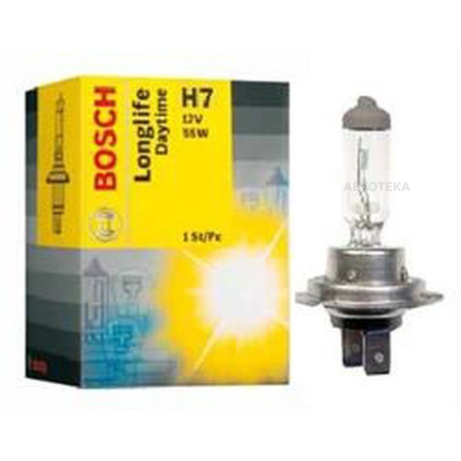 Лампа галогеновая головного света H7 PX26d Long Life Day 12V 55W картон 1шт BOSCH 1987302078