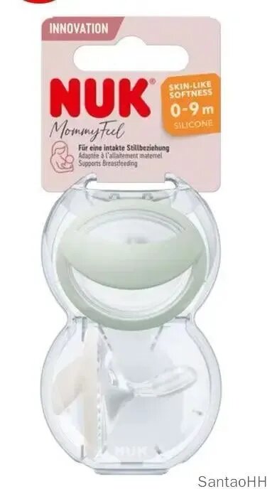 NUK MOMMYFEEL Соска пустышка ортодонтическая силиконовая, разм. 1 (для детей с 0 мес.), 2 шт. в контейнере