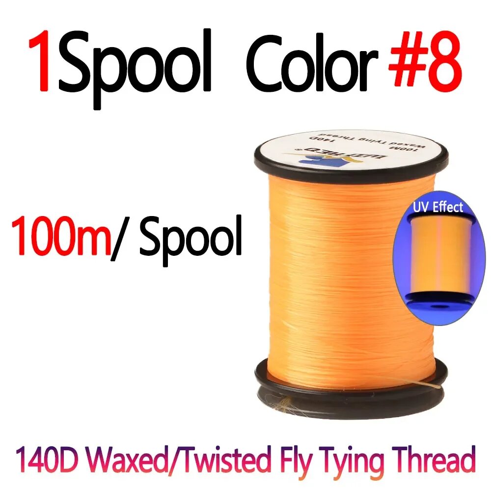 Bimoo вощеная нить для вязания мух 140D 100м 1Spool Color8
