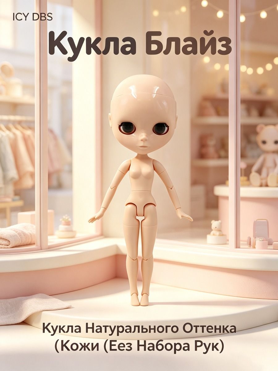 ICY DBS Кукла Блайз: 1/6, Высота 30 См, Тело BJD С 19 Шарнирами, Лысая Голова Без Макияжа, Под Парик, С Заменяемыми Руками