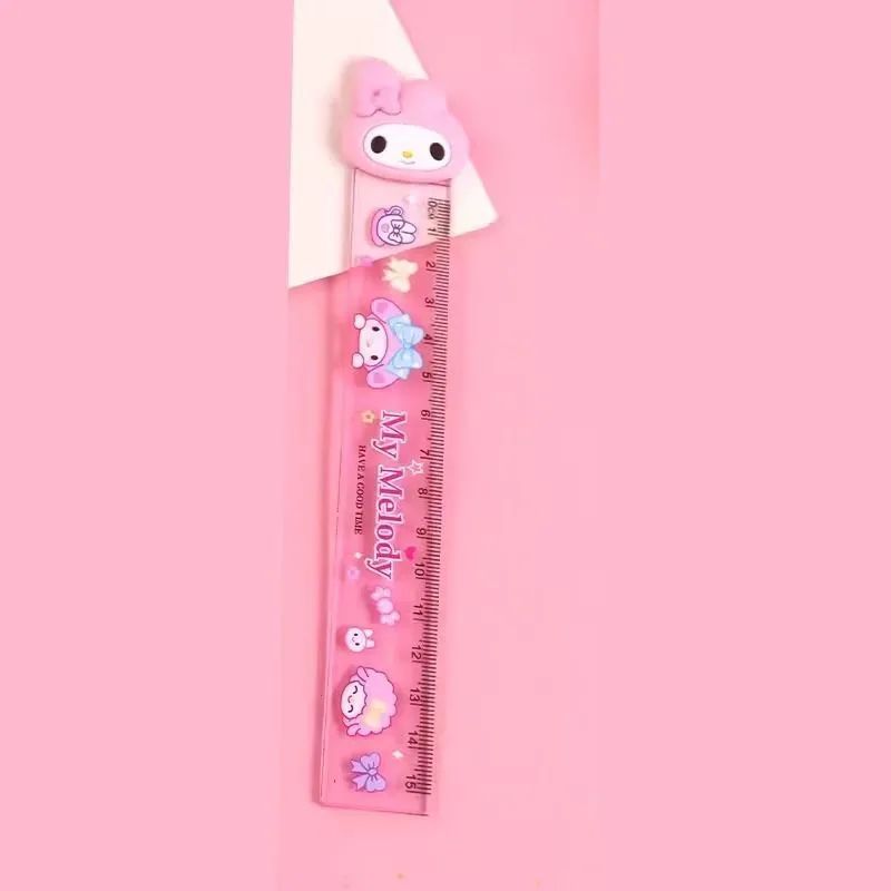 1 штука, аниме-линейка Sanrio с милым рисунком "Hello Kitty", мультяшная офисная школьная , подарок для студентов аниме линейка школьная канцелярия подарок студенту