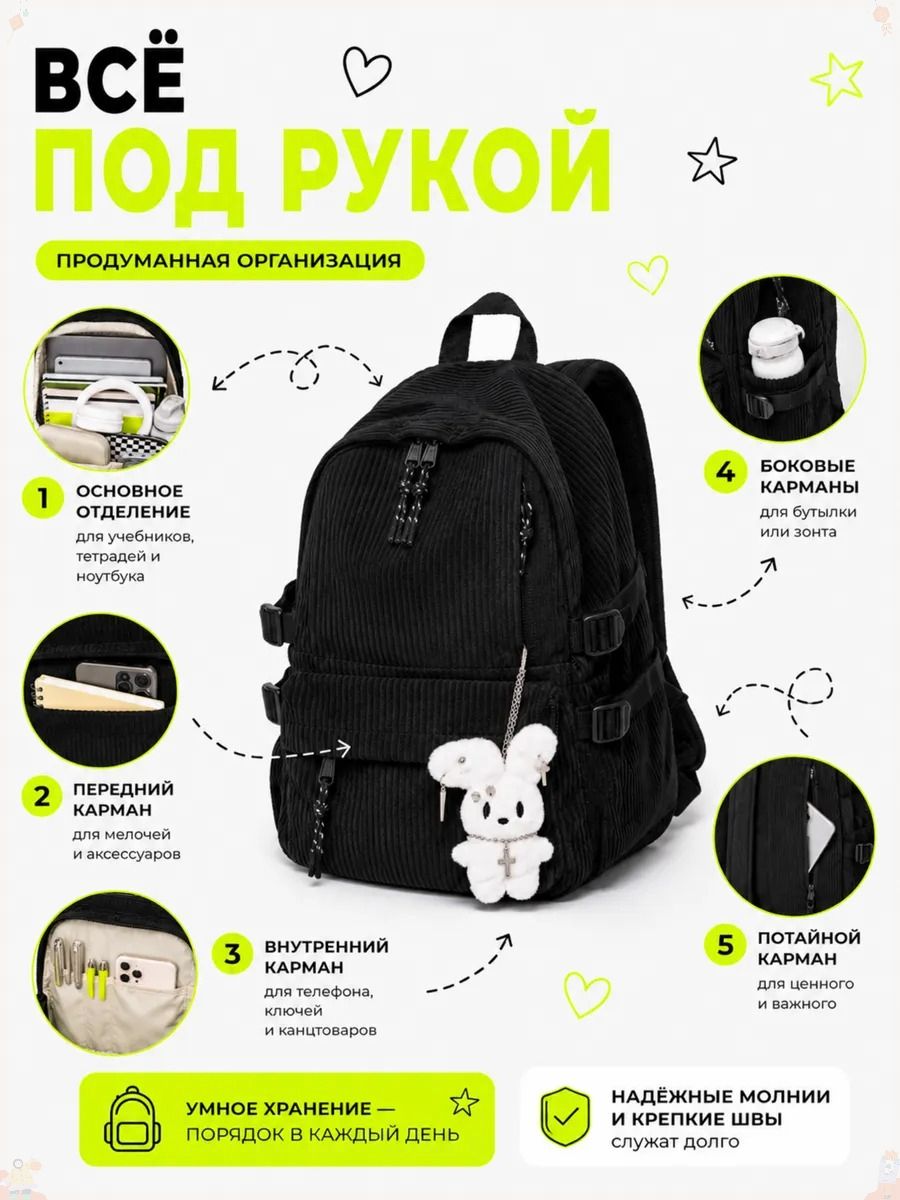 Рюкзак，Школьный рюкзак для подростков, водоотталкивающий городской рюкзак, — фото 1